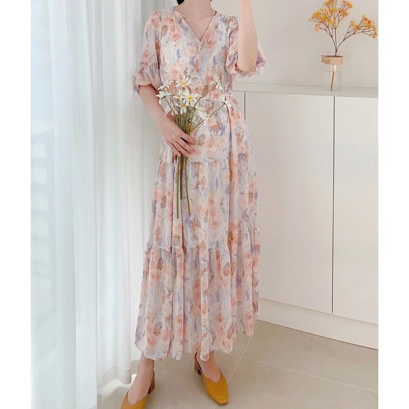 Chiffons dress pink. | Shopee Thailand