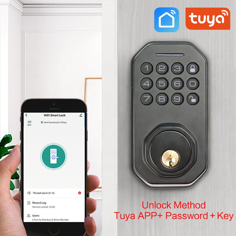 Tuya Smart Door lock Wifi Electric Key Lock Smart APP Digital Code ...