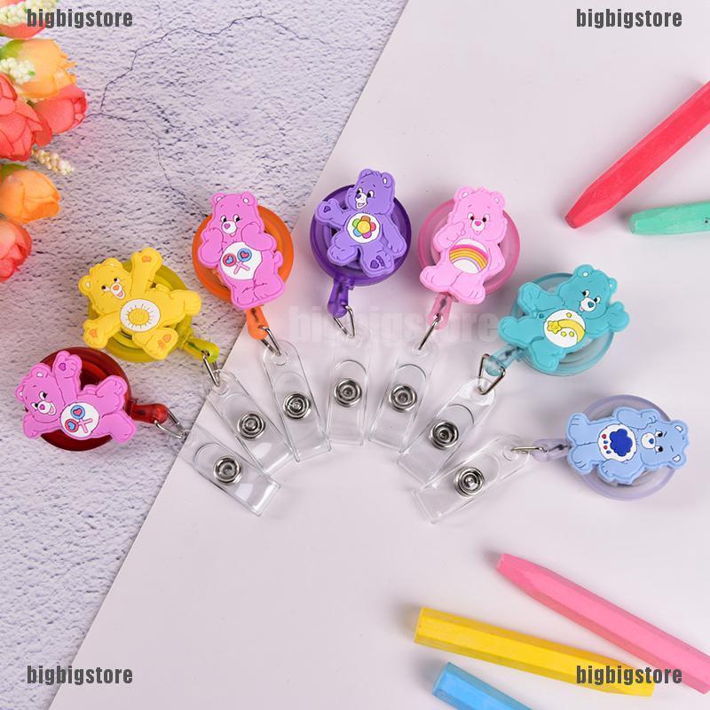BB 1Pc Cute Bear Retractable Reel Badge Key Tag Clip ID Card Name Tags ...