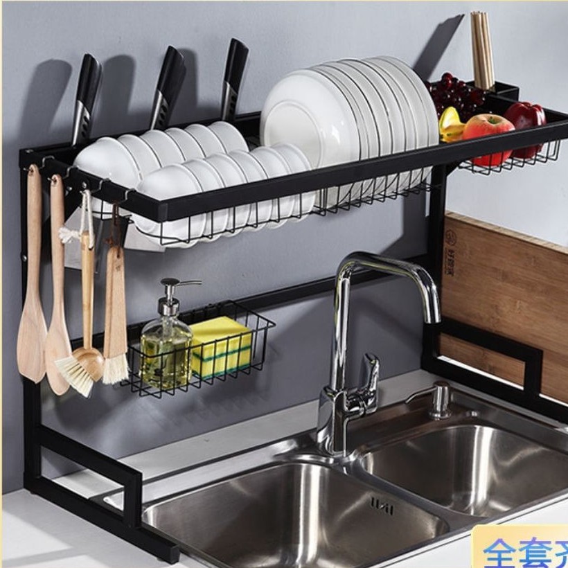 Kitchen Dish Sink Top Bowl Chopsticks Plate Rack Draining Basket Sink ...