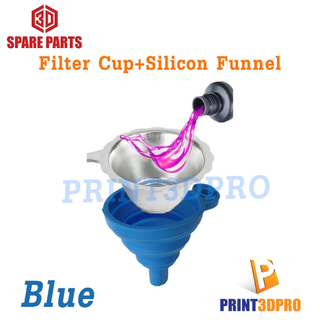Resin Filter Silicon Funnel Blue For 3D Printer resin Accessories ...