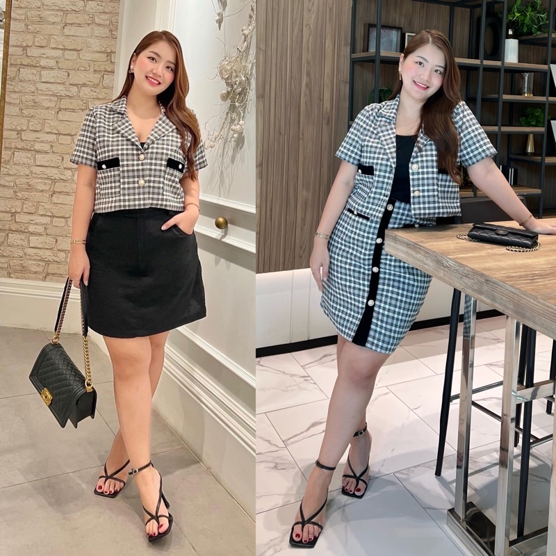 เสื้อคลุม ผ้าtweet สาวอวบใส่แล้วผอม M-4XL ใหญ่กว่านี้สั่งตัดได้ - hi ...