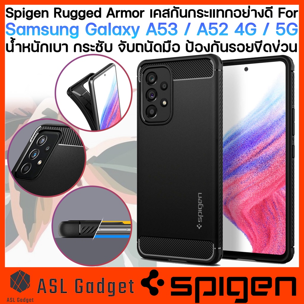 Spigen Rugged Armor Case สำหรับ Samsung Galaxy A53 A52 A52S 4G5G เคสกันกระแทกอย่างดี สัมผัสดี ...