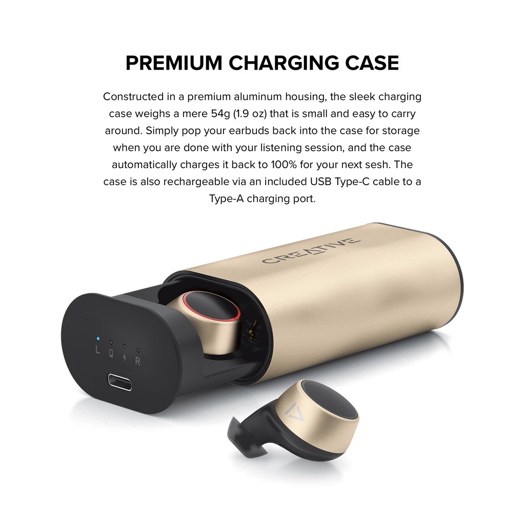 Creative True Wireless outlier gold Sweatproof In-ear Headphones with ...