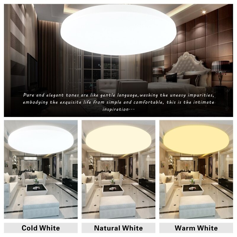 เพดานไฟ LED 48W 36W 24W 18W 12W 220V พื้นผิวติดตั้งโคมไฟแผงควบคุมระยะไกลสำหรับห้องนอนห้อง ...