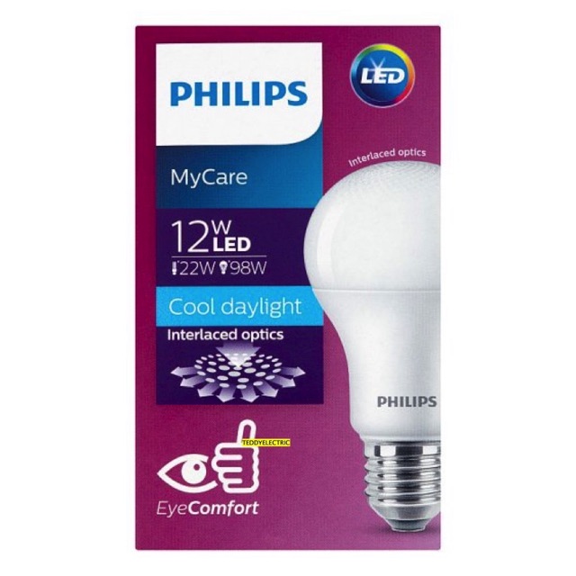 ชุดสุดคุ้ม รุ่นใหม่ล่าสุด !! Philips หลอดไฟ LED Bulb MyCare 12W E27 แสง ...