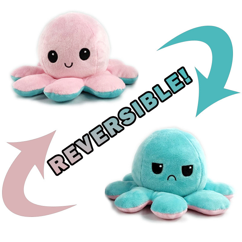Reversible Flip octopus/ plush Cat ของขวัญเด็ก พลิกกลับด้านปลาหมึก พลิก ...