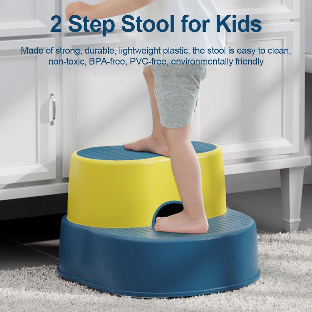 【lu】2 Step Stool for Kids Stackable Toddler Slip Resistant Safety Step ...