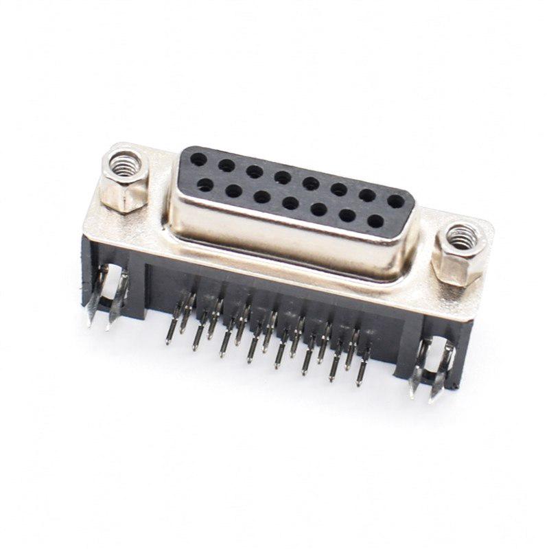 Dr15 DB 15 D-SUB Angle Angled 15 Pin Female Male PCB Mount Socket ...