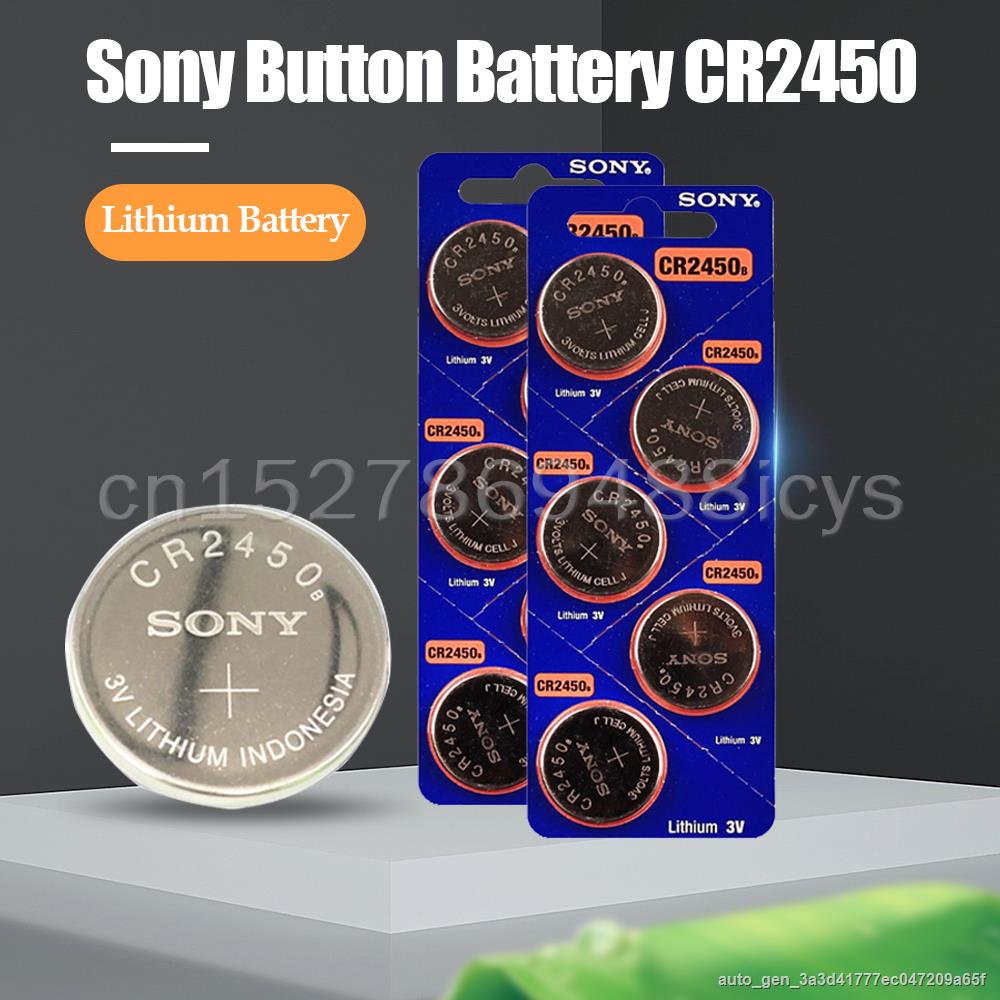 5PCS Sony CR2450 CR 2450 550mah 3V Lithium Batteries For Car Key Remote ...