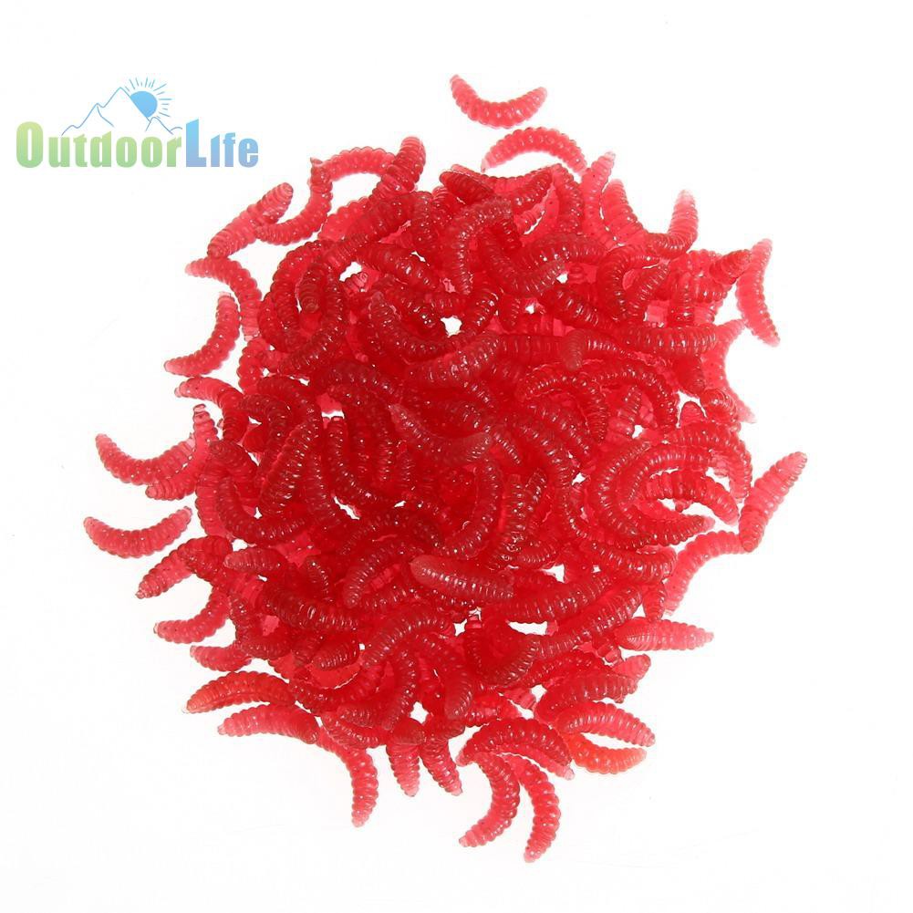 DaolooXu 200Pcs Soft Plastic Fishing Lures Baits Maggots Worms Tackle ...