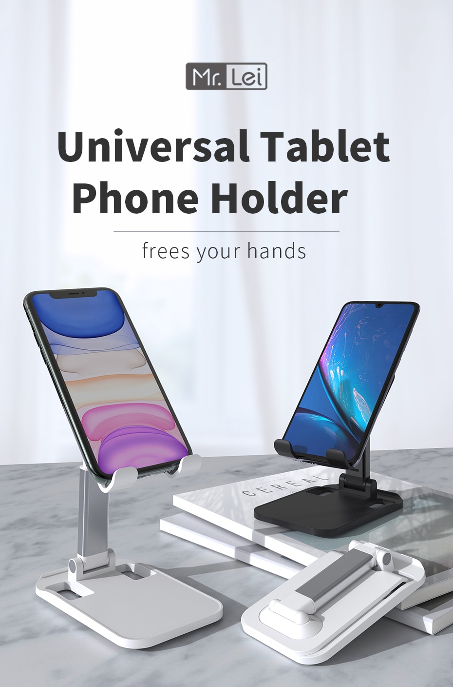 Mr.Lei Universal แท็บเล็ตโทรศัพท์ผู้ถือโต๊ะพับแท็บเล็ตเดสก์ท็อปยืนผู้ ...