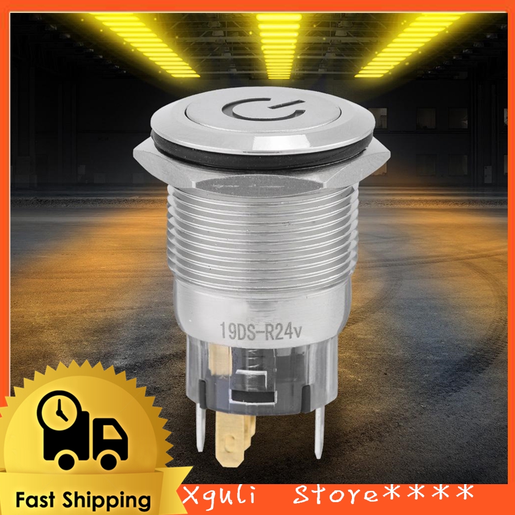 40pcs 19mm Waterproof Self-locking Metal Push Button Switch 24V LED ...