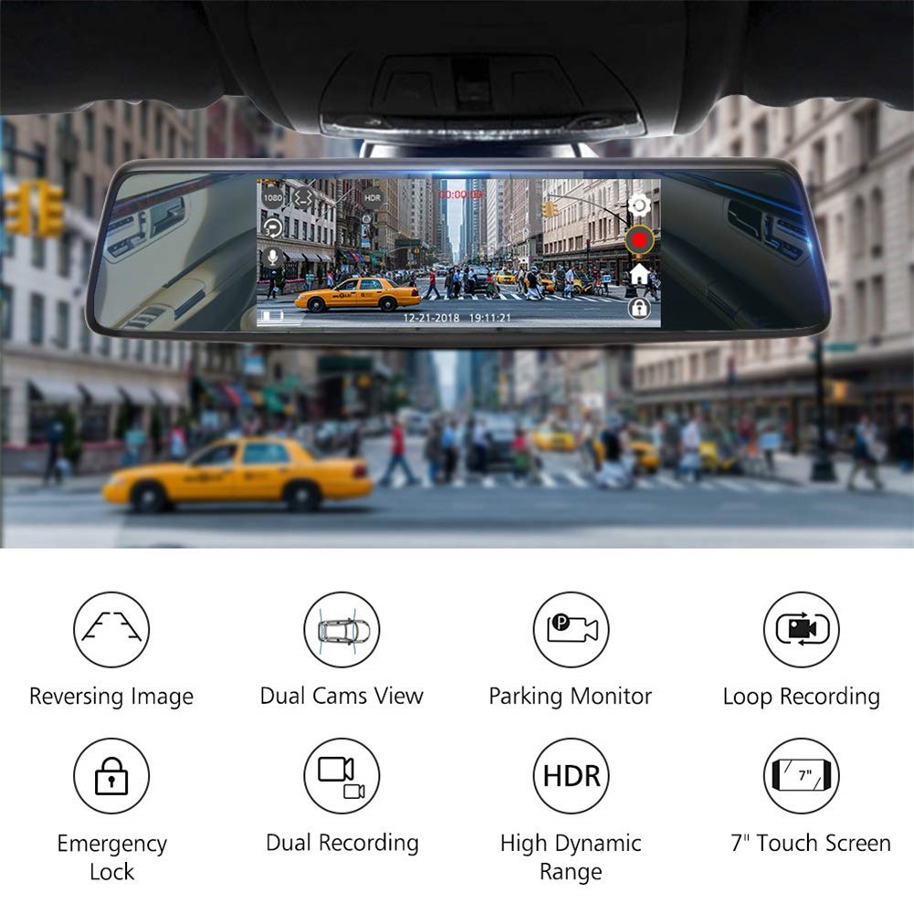 Mirror Dash Cam with Backup Camera 1080p Dual Dash Camera for Cars ...
