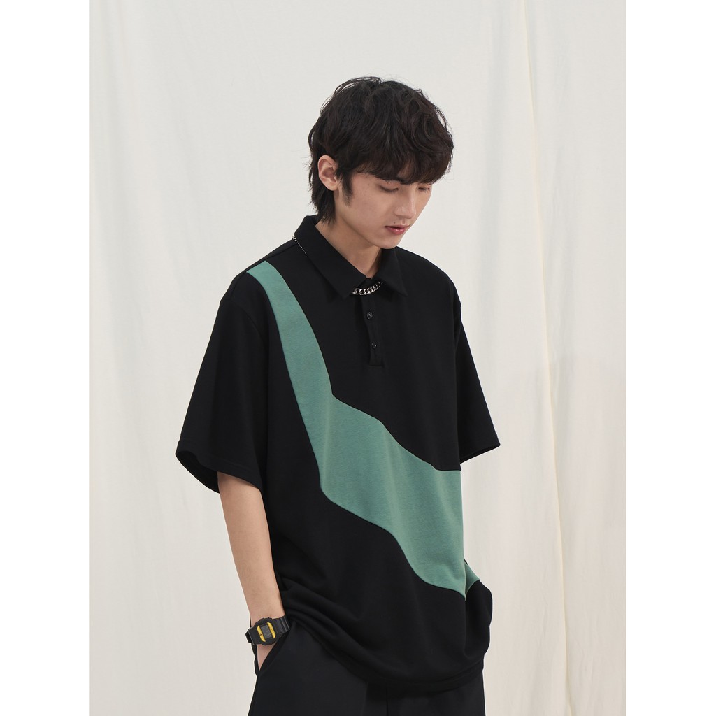 ร้อนPCLP(PERCLIPS) สีสะกดแขนสั้นPOLOเสื้อ แบรนด์น้ำแห่งชาติฤดูร้อนหลวม ...