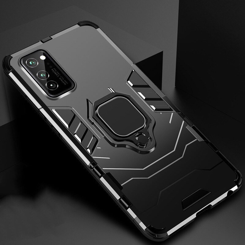 เคสกันกระแทกพร้อมแหวนตั้งโทรศัพท์สําหรับ Huawei Honor V30 30 Pro 30s X10 5g 9x 9a 9s V20 V10 ...