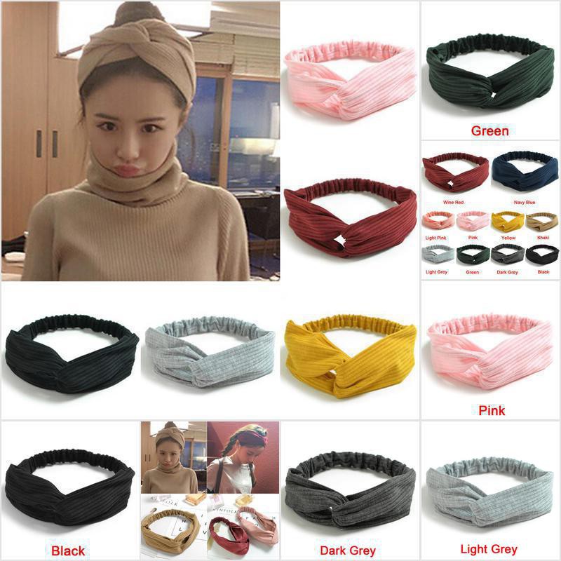 Purpleredtoknitting Cross Headbands Silk Knot Turban Women Headband
