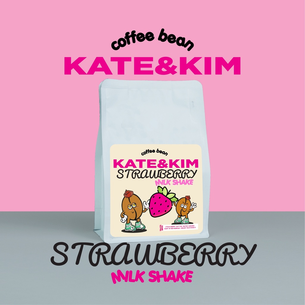 เมล็ดกาแฟคั่ว แต่งกลิ่น สตอเบอรี่มิวล์เชค (( Kate Kim )) Strawberry ...
