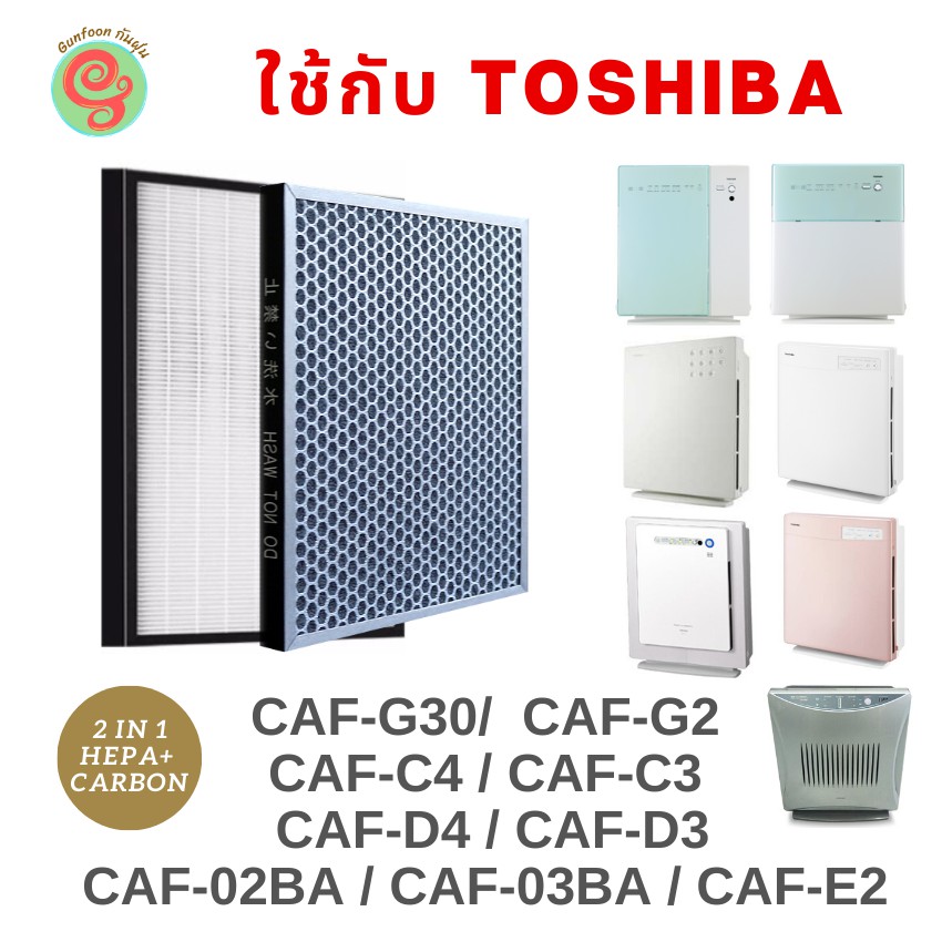 แผ่นกรองอากาศ CAF-E2A สำหรับเครื่องฟอกอากาศ Toshiba รุ่น CAF-G30 CAF-G2 ...