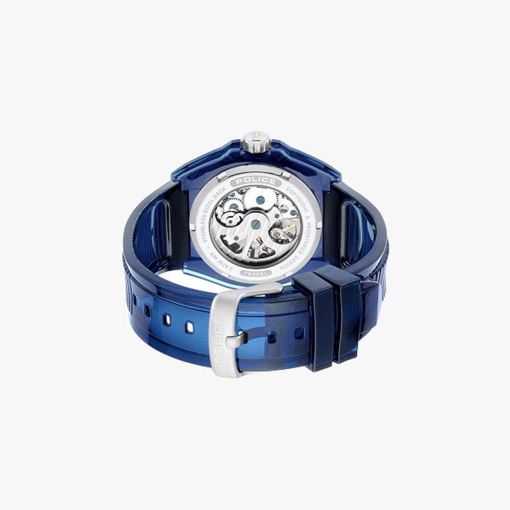 Police นาฬิกาข้อมือผู้ชาย Police Automatic dark blue translucent watch ...