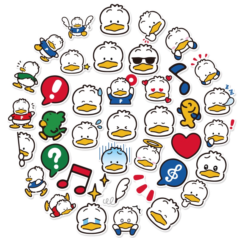 40pcs Pekkle Duck Cute Cartoon Waterproof Scrapbook Stickers | Shopee ...