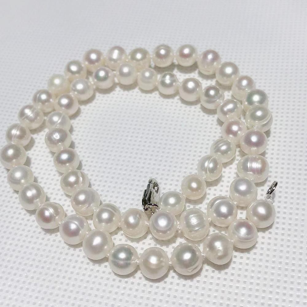 New Natural Freshwater Cultured Pearl Thread Pearl 7-8MM White Pink ...