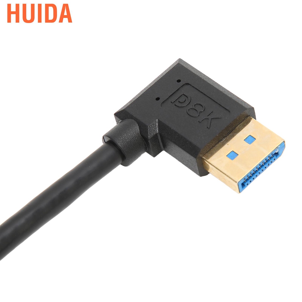 Huida 8K HD Displayport Cable DP1.4 90 Degree Right Angle DP Male To ...