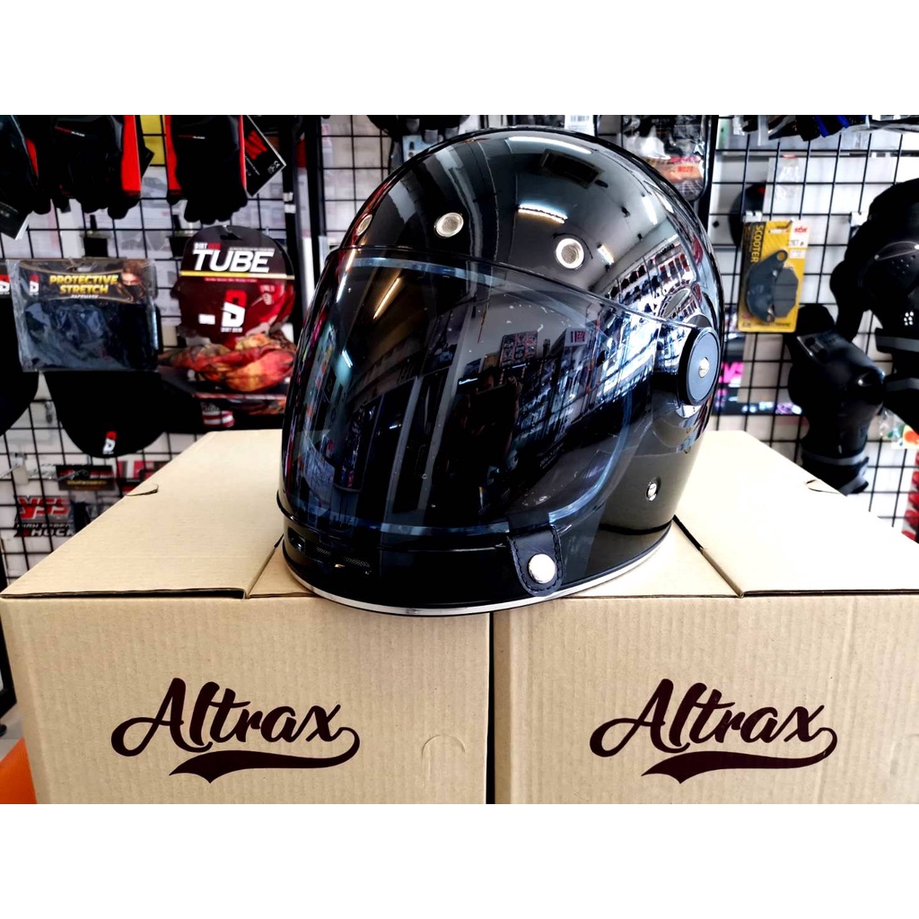 หมวกกันน็อค ALTRAX VINTAGE คลาสสิค วินเทจ สีดำเงา Black Gloss ...