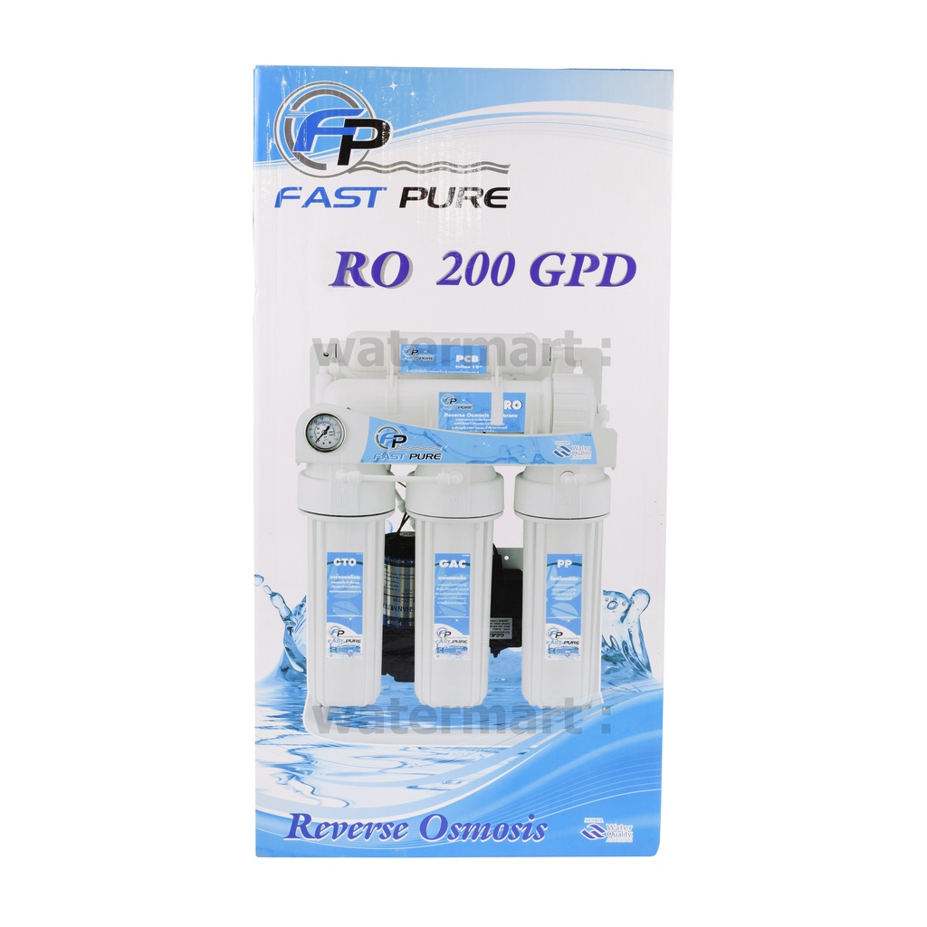 FAST PURE เครื่องกรองน้ำ 5 ขั้นตอนระบบ RO 200 GPD (STANDING WITH ...