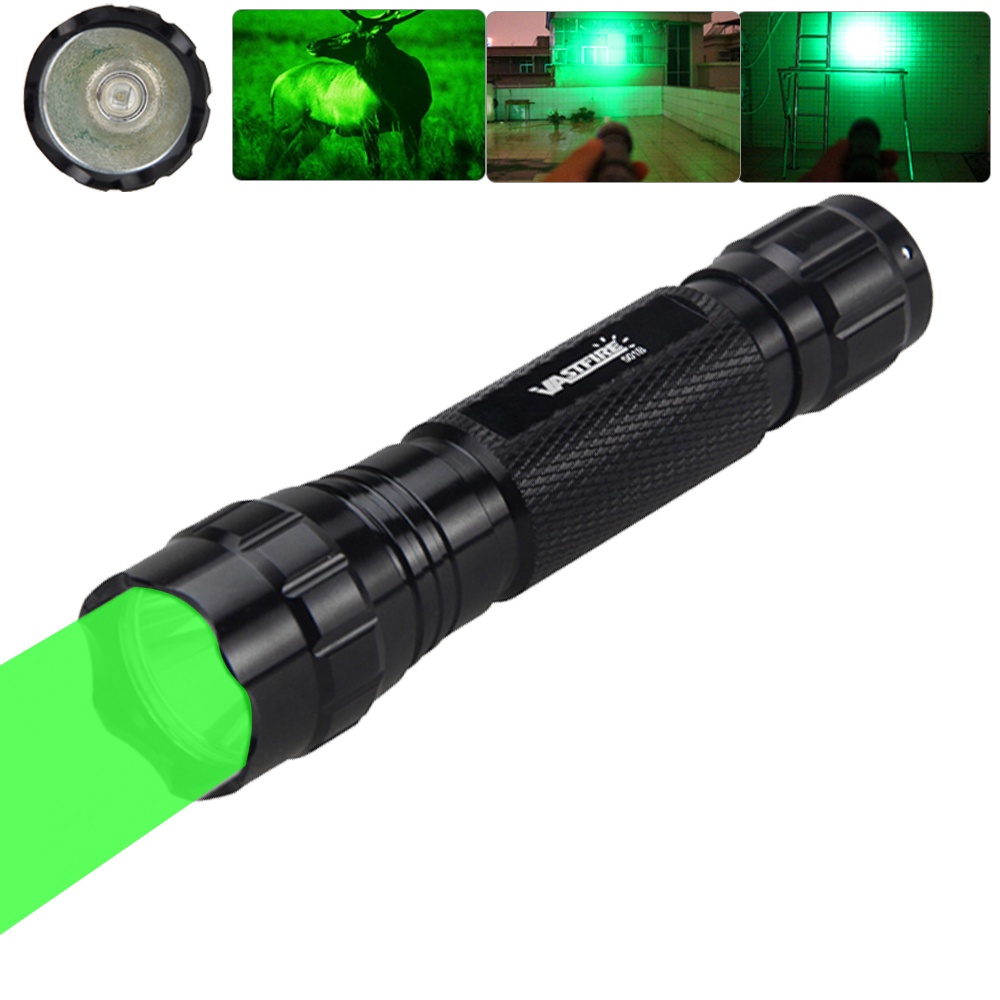 ไฟฉาย：Waterroof Green Light Flashlight XML Q5 LED Tactical Light ...