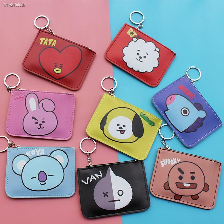 Korea Bts Cute Mini Coin Purse Cartoon Card Package TATA COOKY Keychain ...