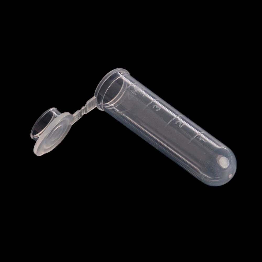 50Pcs 5ml Plastic Clear Test Centrifuge Tubes Snap Cap Vials Sample Lab ...