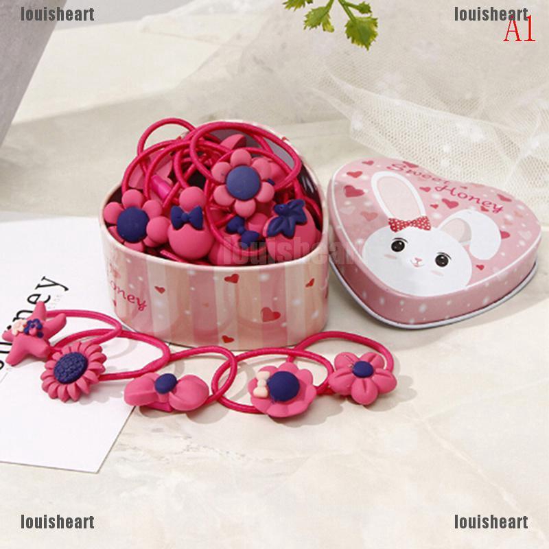thro 20pcsLot New gift box packed girls cute cartoon elastic hair bands ...