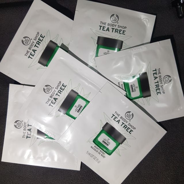 The Body shop Tea Tree Night Mask 5ml มากร์ค สำหรับคนเป็นสืว | Shopee ...