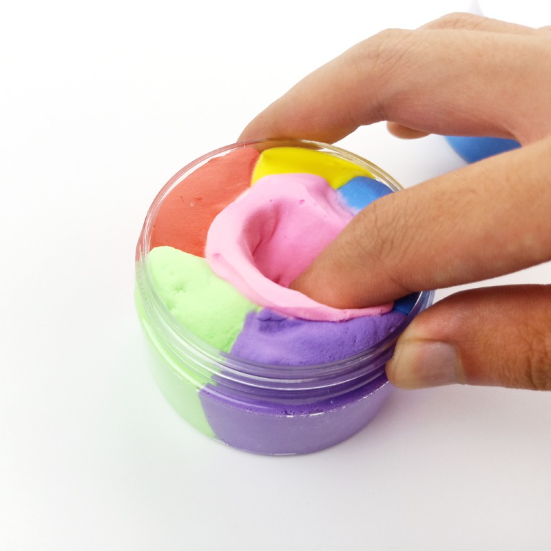 100ml Rainbow Slime Fluffy Floam Kids Modeling ของเล่นดินเหนียว Cotton ...