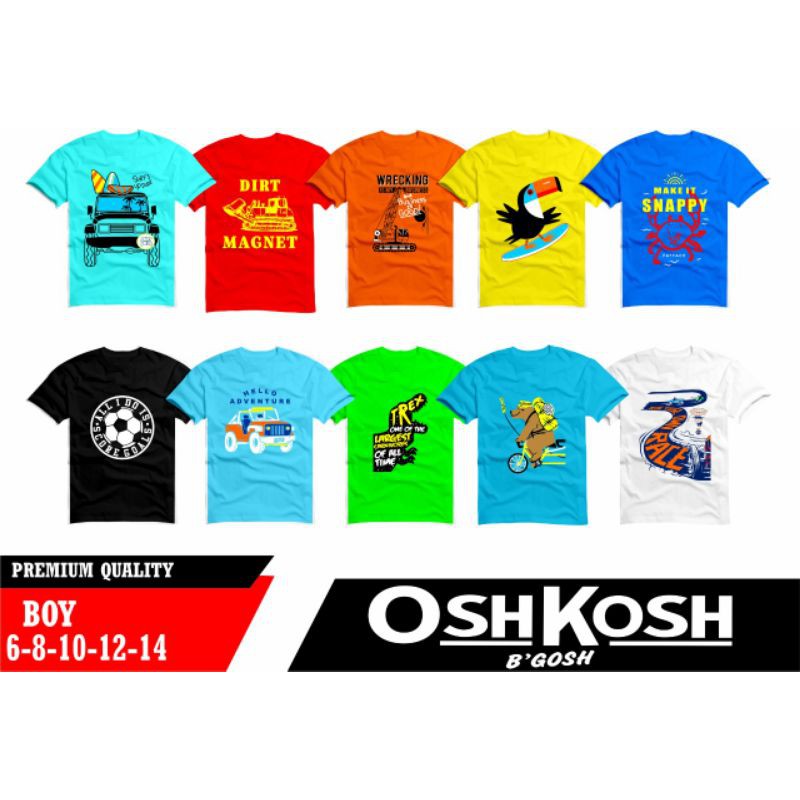 Oskosh Cowo Junior เสื้อยืดแขนสั้นคอกลมพิมพ์ลาย 6-14t Select Motif 1 ...
