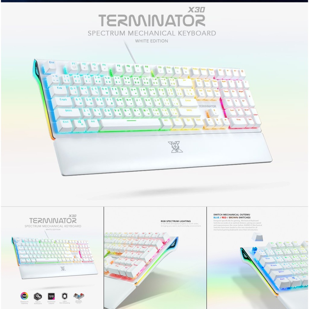 AUKEY KM-G3 คีย์บอร์ดเกมมิ่ง Mechanical Keyboard Blue Switch, 104-Key ...