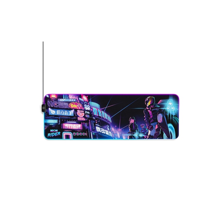 SteelSeries แผ่นรองเมาส์ เกมมิ่ง RGB รุ่น QcK Prism Cloth Neon Rider ...