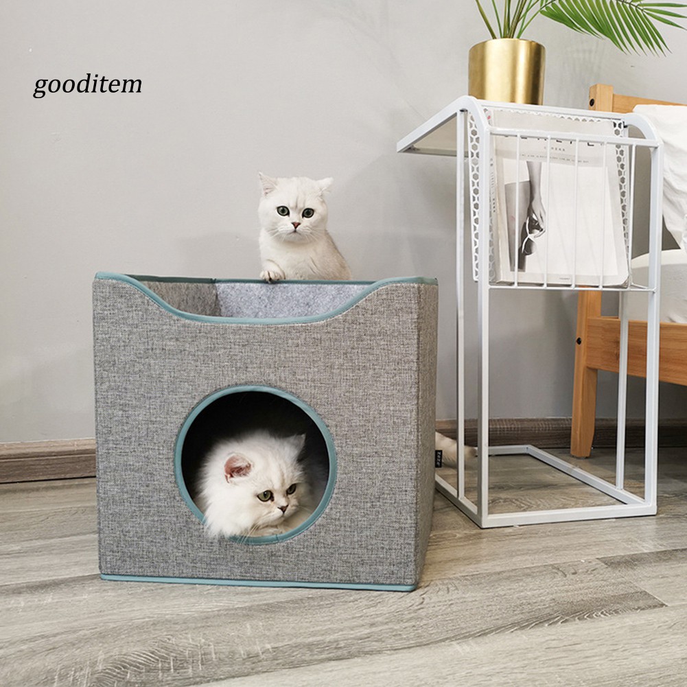 HY.cw.Foldable Closed Double Layer Pets Cats Kitten Deep Sleeping Box ...