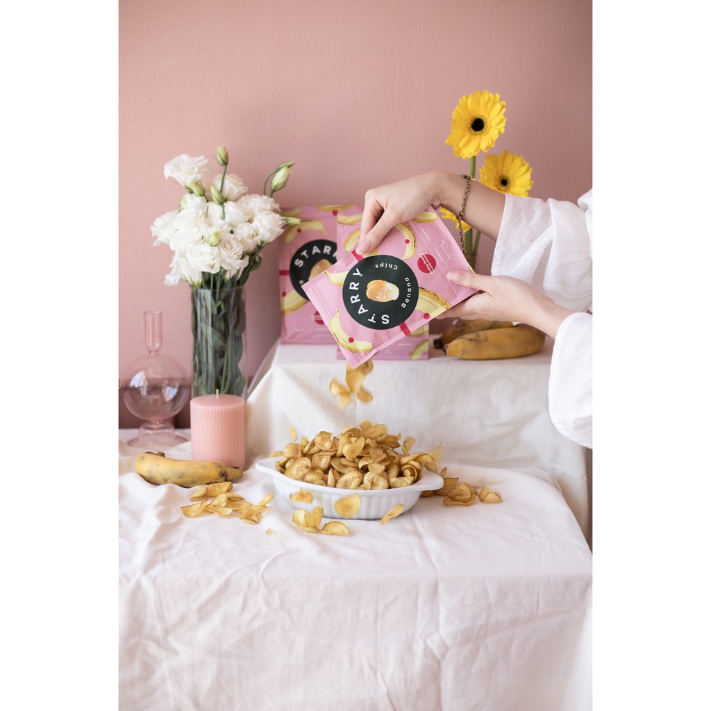 pack 12 Starry Banana Chips กล้วยหอมทองอบกรอบ อบรีดน้ำมัน 0Transfat ...
