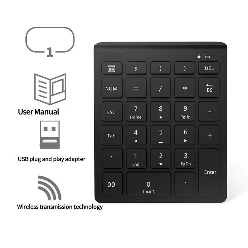 Jelly Comb 2.4G Wireless Mini Digital Keyboard USB Number Numeric ...