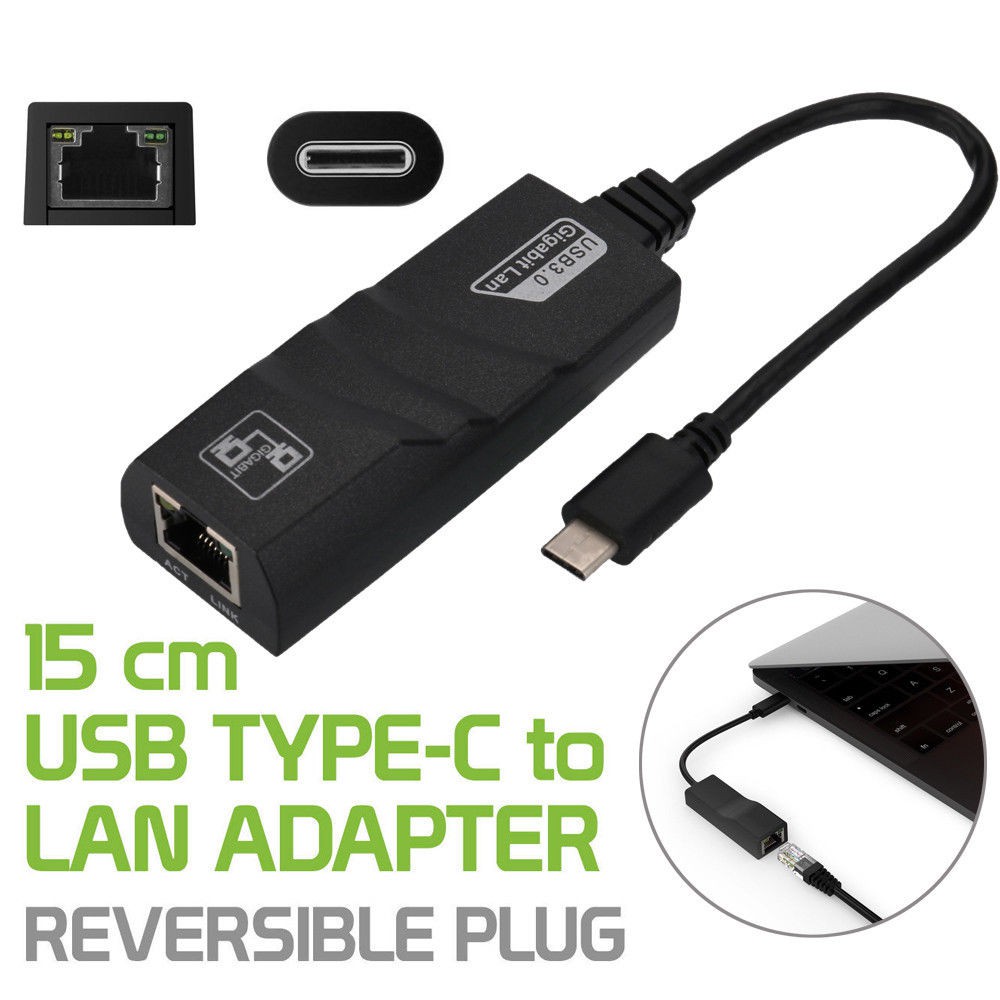 Type C USB-C USB 3.1 to RJ45 Gigabit Ethernet 1000Mbps LAN Network ...