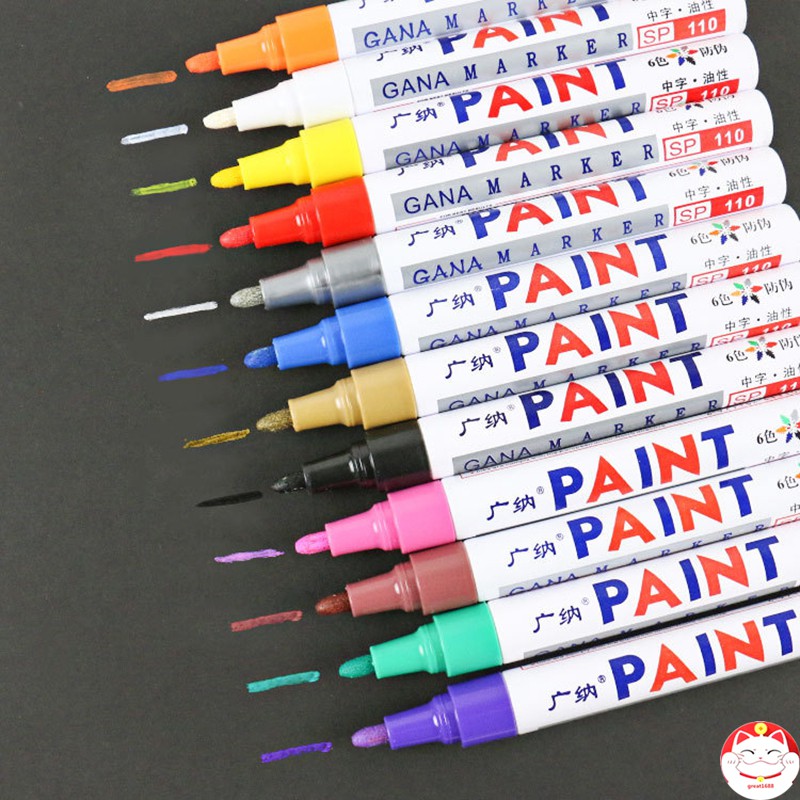 Colorful Paint Marker 12-Pack Water-based Paint Pen Soft Tip Brush ...