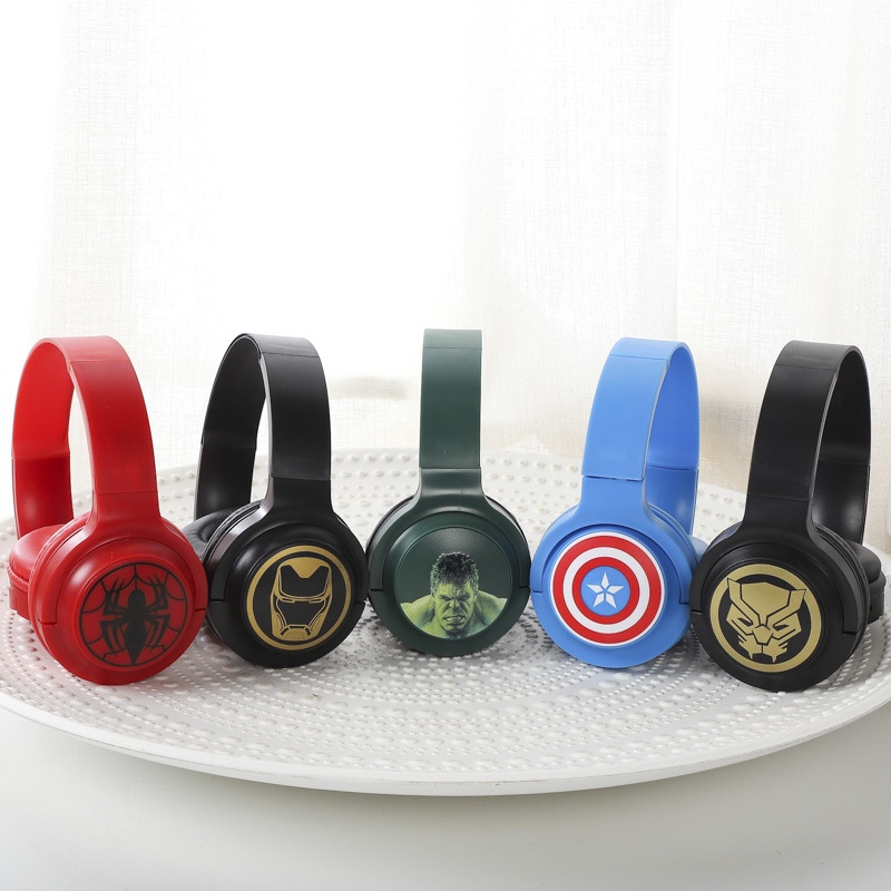 wMarvel iron Man Bluetooth Headphones Over-Ear Wireless Stereo Headset ...