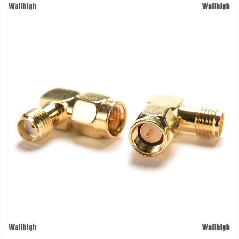 Wallhigh SMA Male to SMA Female Jack RF Adapter Connector Plug 90 Degree Right Angle Gold ...