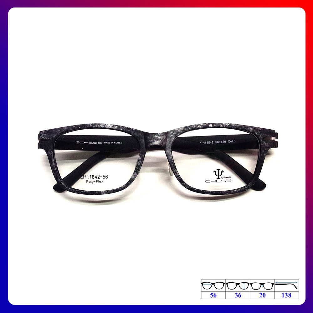 Marble Pattern Black CHESS Glasses Frame - 3nlvls459o - ThaiPick