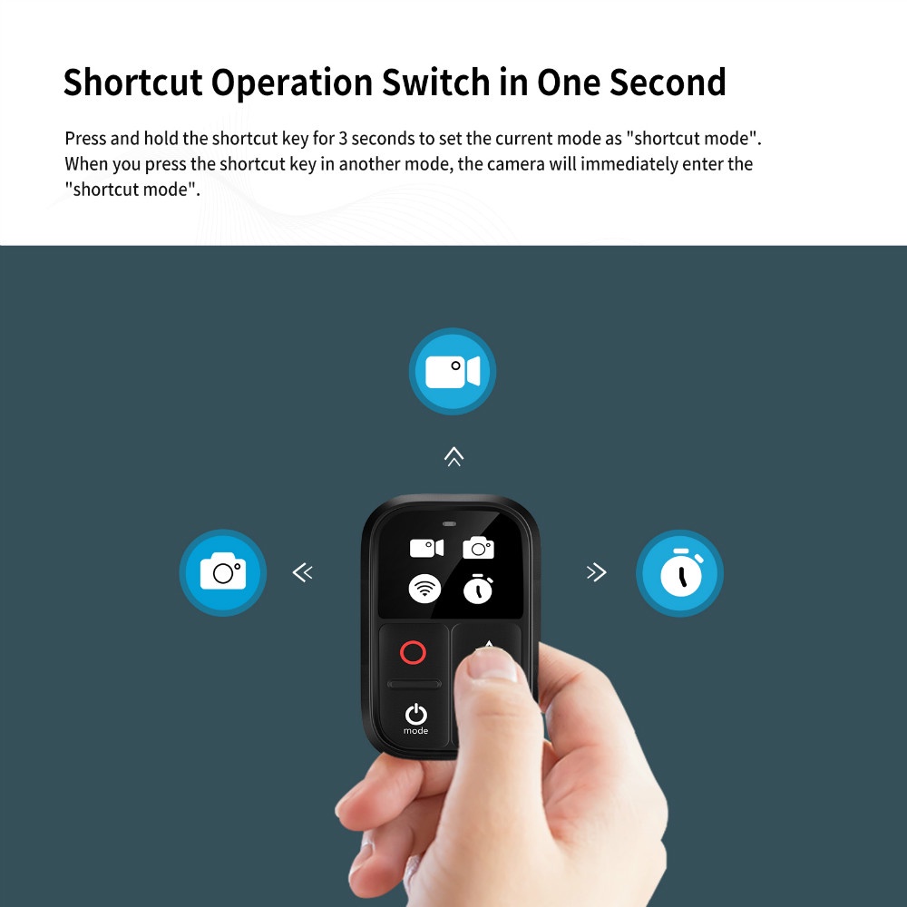 TELESIN 80M Smart WIFI Remote Control for GoPro Hero 10 9 8 Black Max ...