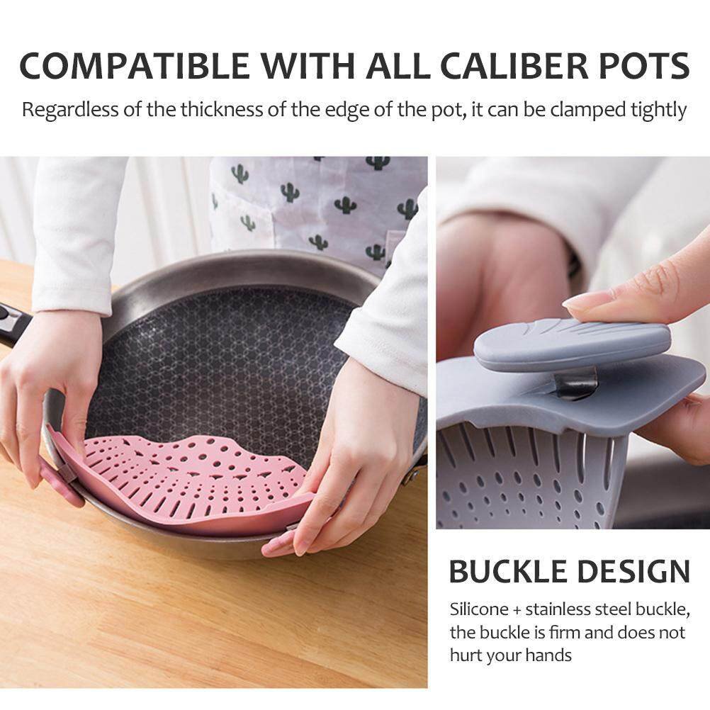 1pcs Silicone Food Strainers Heat Resistant Clip On Strain Strainer ...