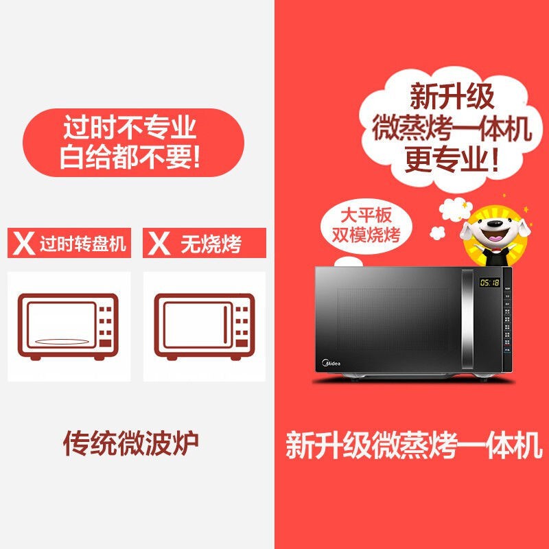 Midea เตาอบไมโครเวฟ 21l Pm2003 หมุนได้ 360 องศา - picktake1.th - ThaiPick