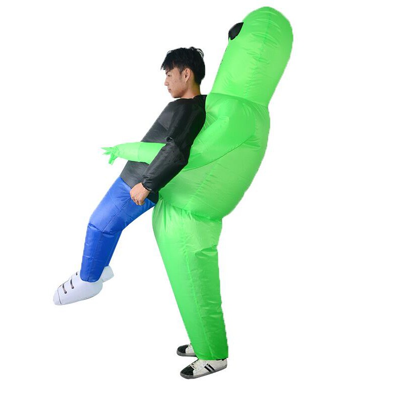 2018 New Inflatable Costume green alien kids Funny Blow Up Suit Party ...
